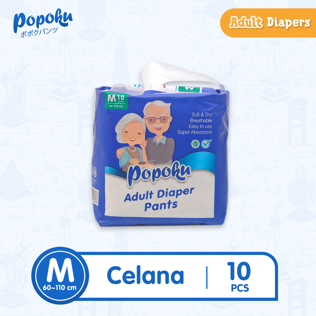 Jual Popoku Adult Diapers Pants M10 (60-110cm) Isi 10 - Popok Dewasa Manula Lansia Orang Tua ...