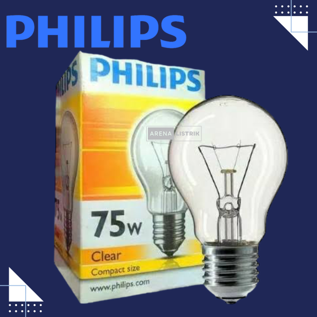 Jual Bohlam Lampu Pijar Philips Classic 75 Watt 75W 75Watt 75 W Clear ...