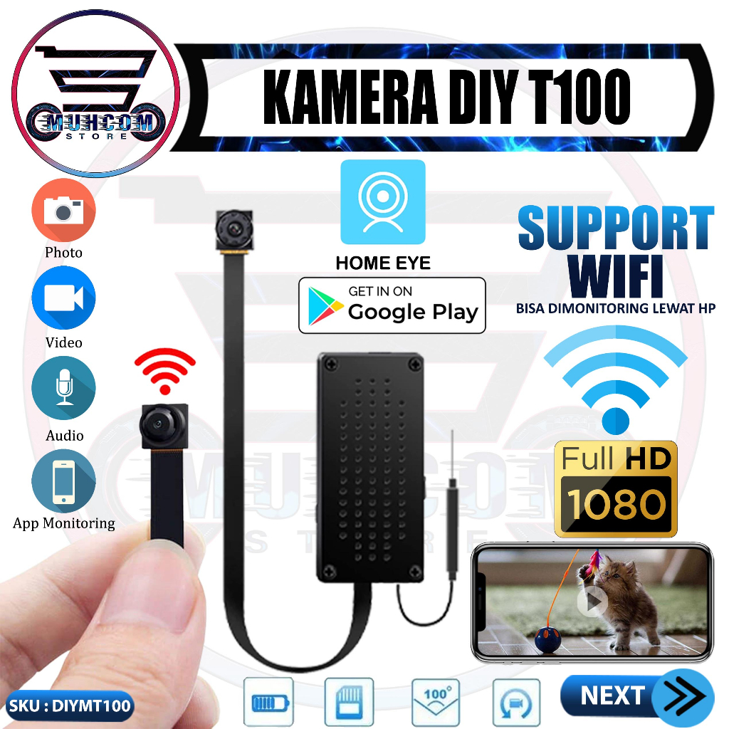 Jual IP Camera Mini Wifi Diy Module Pro+ T100 Ultra Small Micro Kamera ...