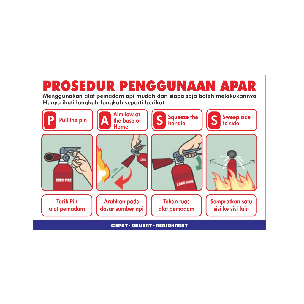 Jual SING STICKER LABEL K3 RAMBU CARA PENGGUNAAN APAR 15 X 20CM PEMADAM ...
