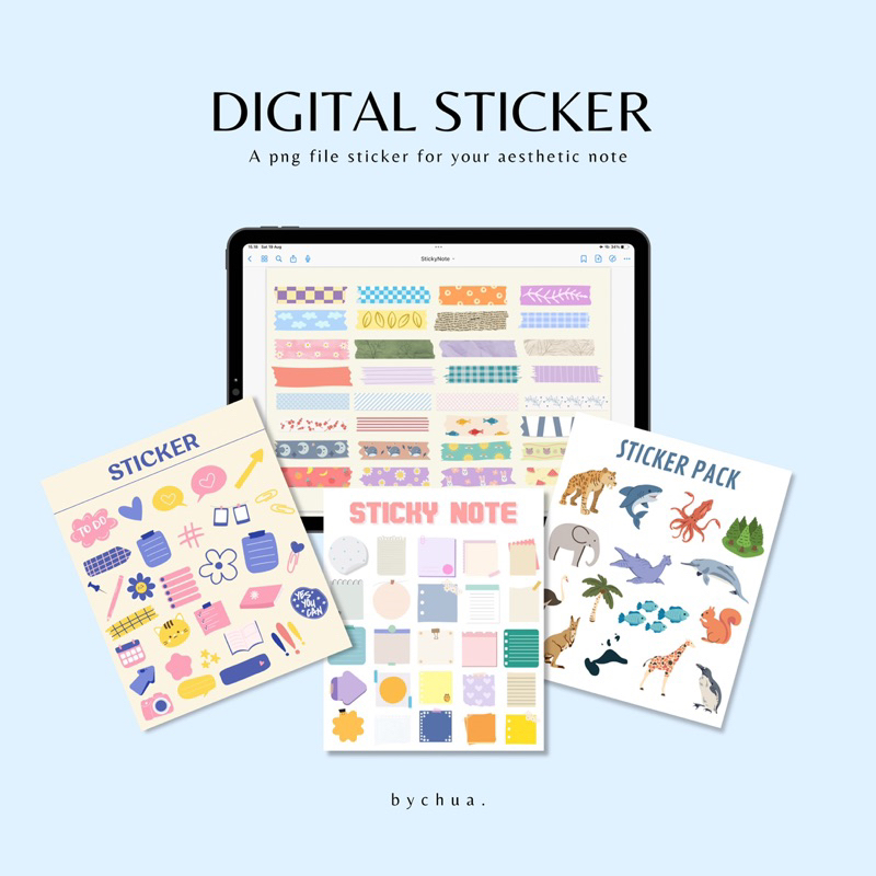 Jual Digital Sticker for Digital Notebook - Cropped PNG Sticker ...