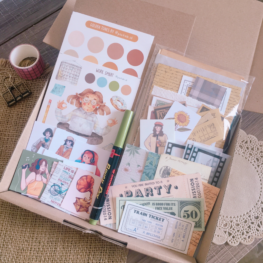 Jual Journal Kit isi 70 pcs Scrapbook Vintage Bujo by Postale | Shopee ...