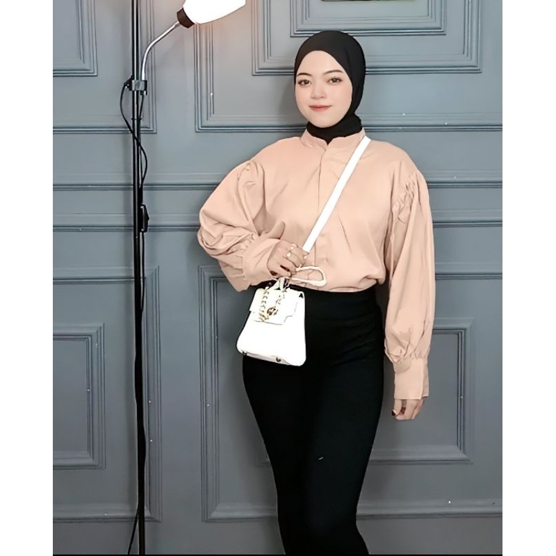 Jual Blouse Olivia SHAKILA Premium Lengan Balon Baju Kekinian Kemeja ...