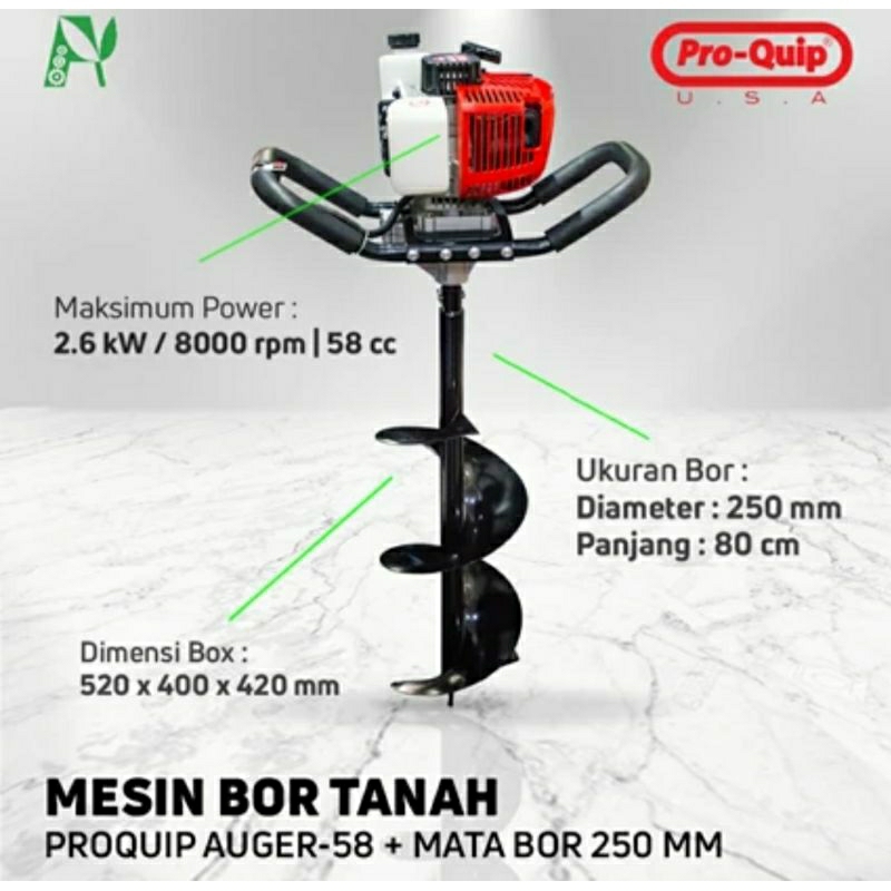 Jual mesin bor tanah proquip auger58 / mesin bor lubang tanah proquip ...