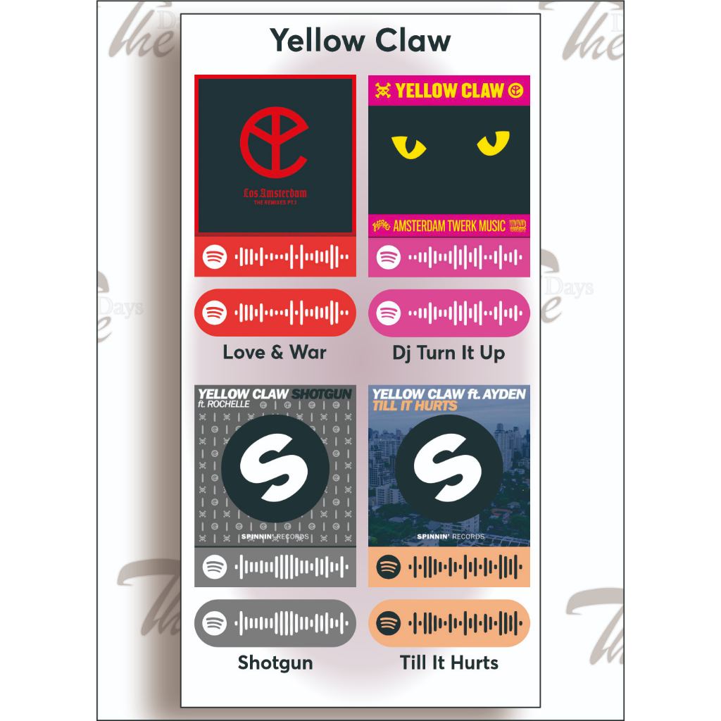 Jual Stiker Lagu Spotify Barcode Lana Del Rey Arctic Monkeys Calvin ...