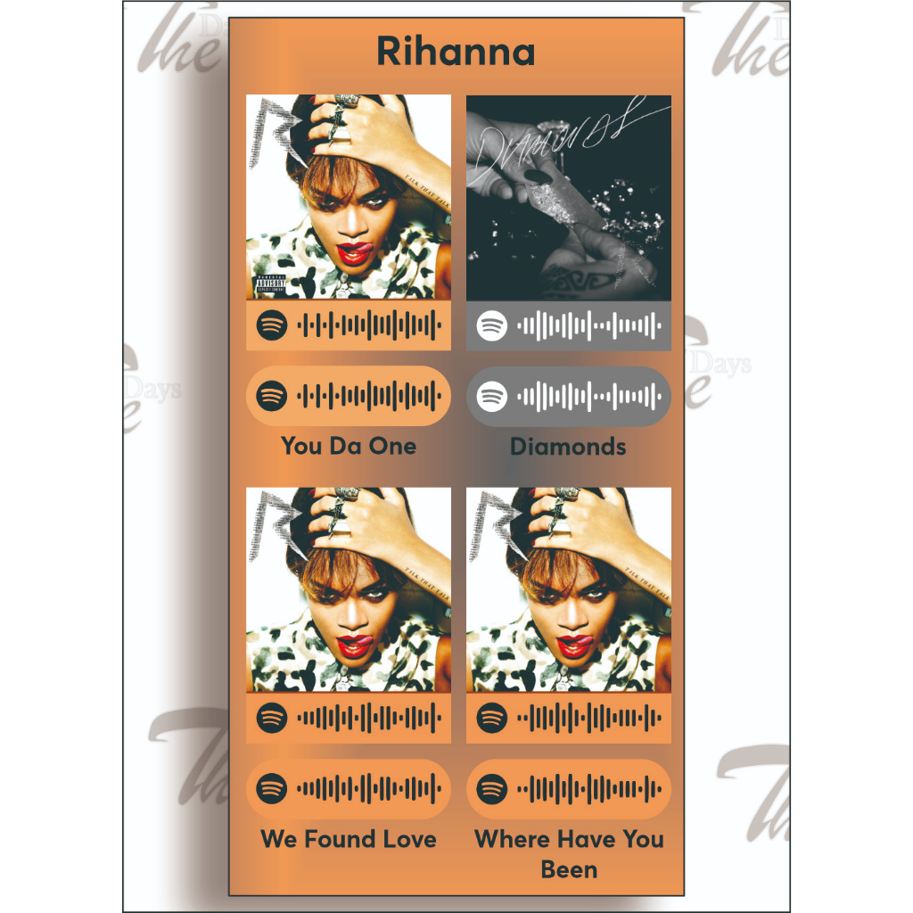 Jual Stiker Lagu Spotify Barcode Lana Del Rey Arctic Monkeys Calvin ...