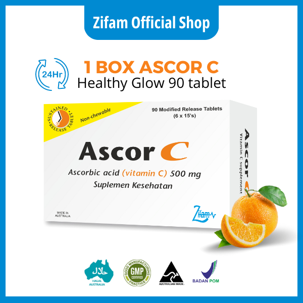 Jual ZIFAM - Healthy Glow Ascor C (1 Box isi 90) Dukungan Kecantikan ...