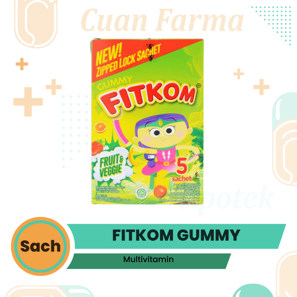 Jual Fitkom Gummy Fruit And Veggie Chewable Tablet | Shopee Indonesia