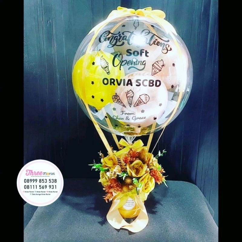 Jual box bunga balon / box bunga balon graduation / hadiah buah tangan ...
