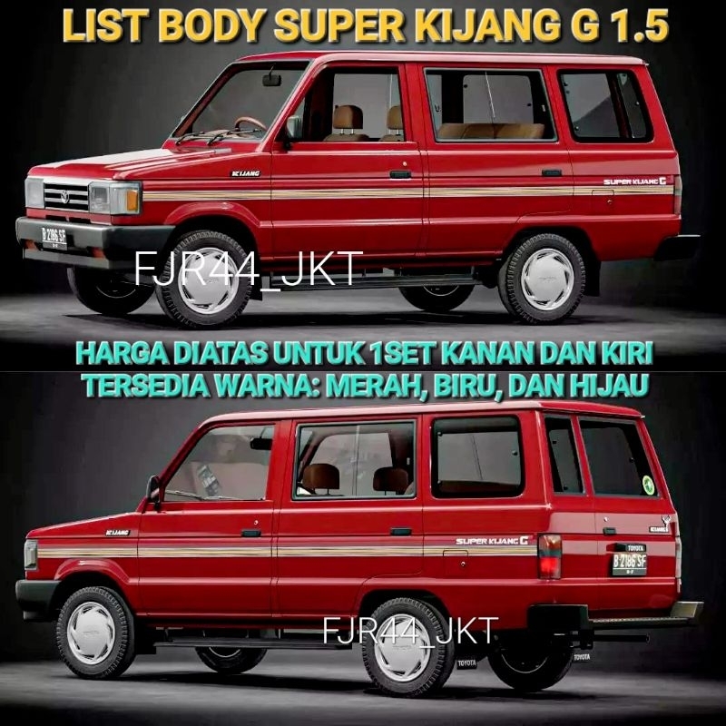 Jual Sticker stiker list body super kijang g 1.5 lama/ stiker kijang g ...