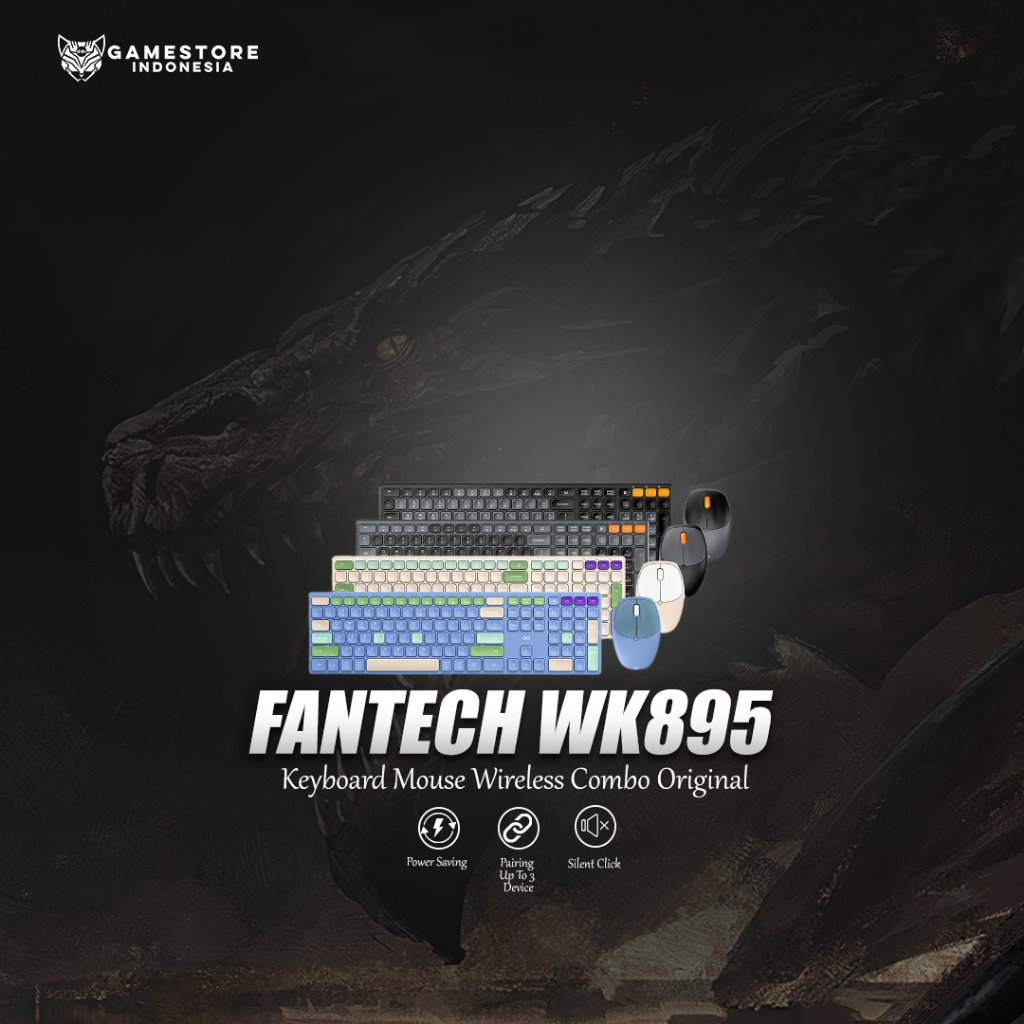 Jual FANTECH KEYBOARD MOUSE WIRELESS WK895 GO POP OFFICE COMBO - Original | Shopee Indonesia
