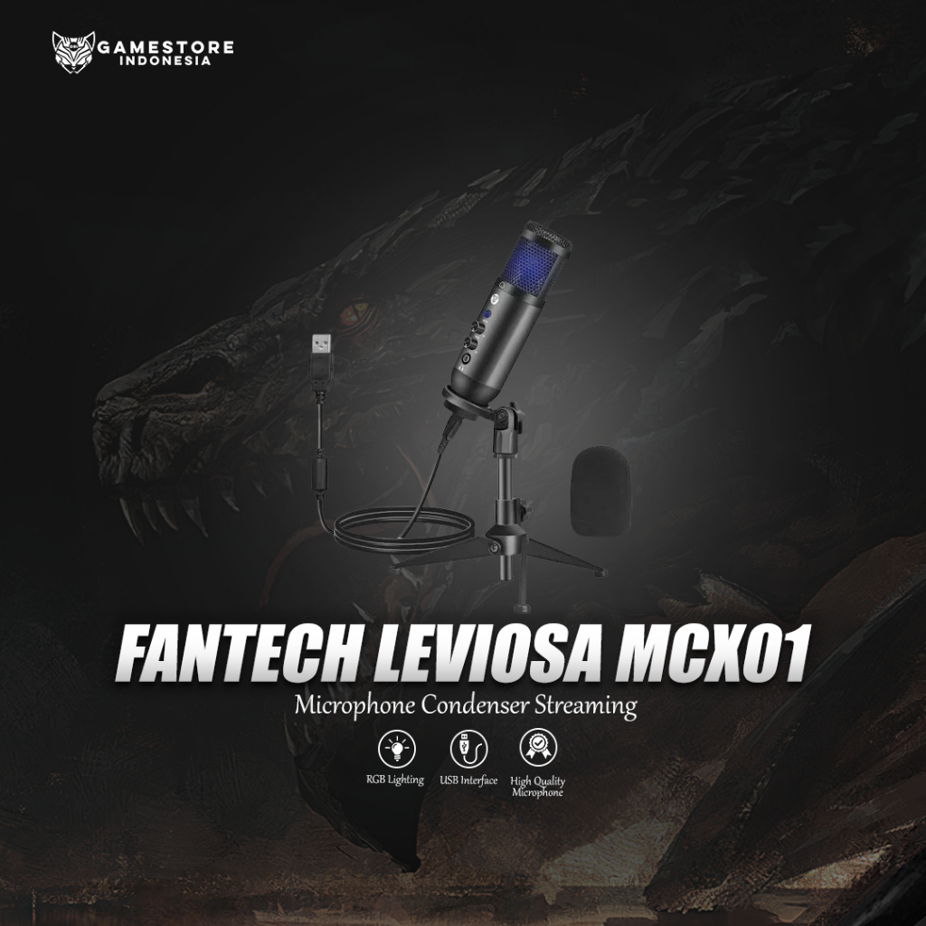 Jual Fantech LEVIOSA MCX01 Condenser Microphone USB for PC Laptop ...