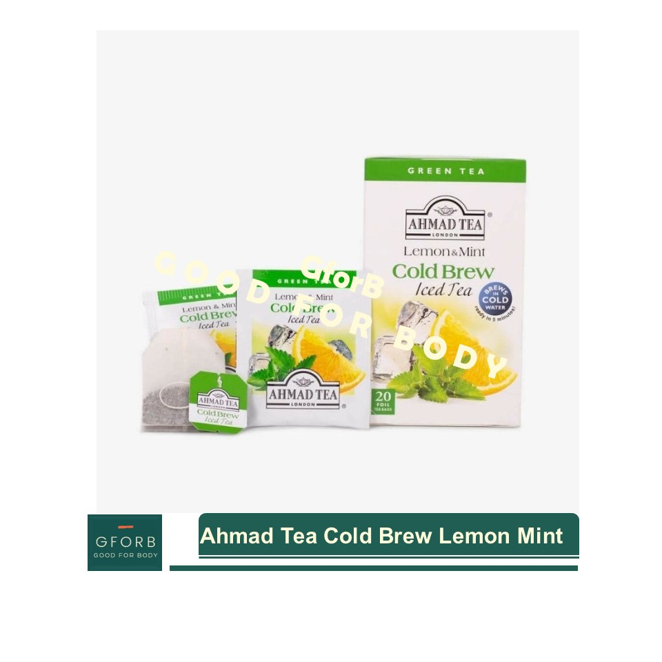Jual SACHET Ahmad Tea Cold Brew Lemon Mint Green Tea London Teh Hijau Diet Sehat | Shopee Indonesia