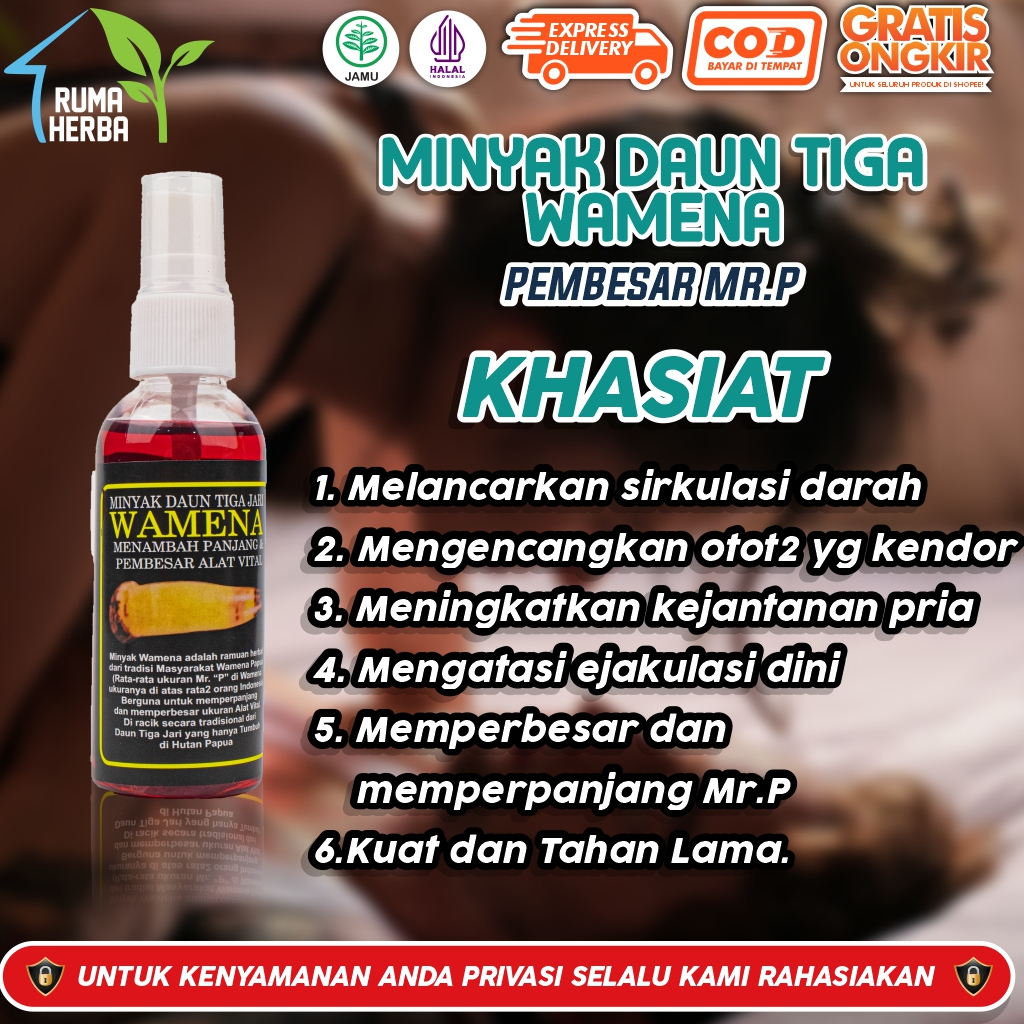 Jual Pembesar Alat Vita Pria Obat Pemanjang Alat Vital Pria Minyak Wamena Daun Tiga Jari 100% ...