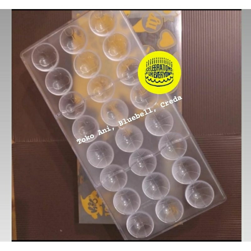 Jual Chocolate Mold Polycarbonate / Cetakan Coklat Praline : Hemisphere , ∅ 3cm H 1.5cm , 24 ...