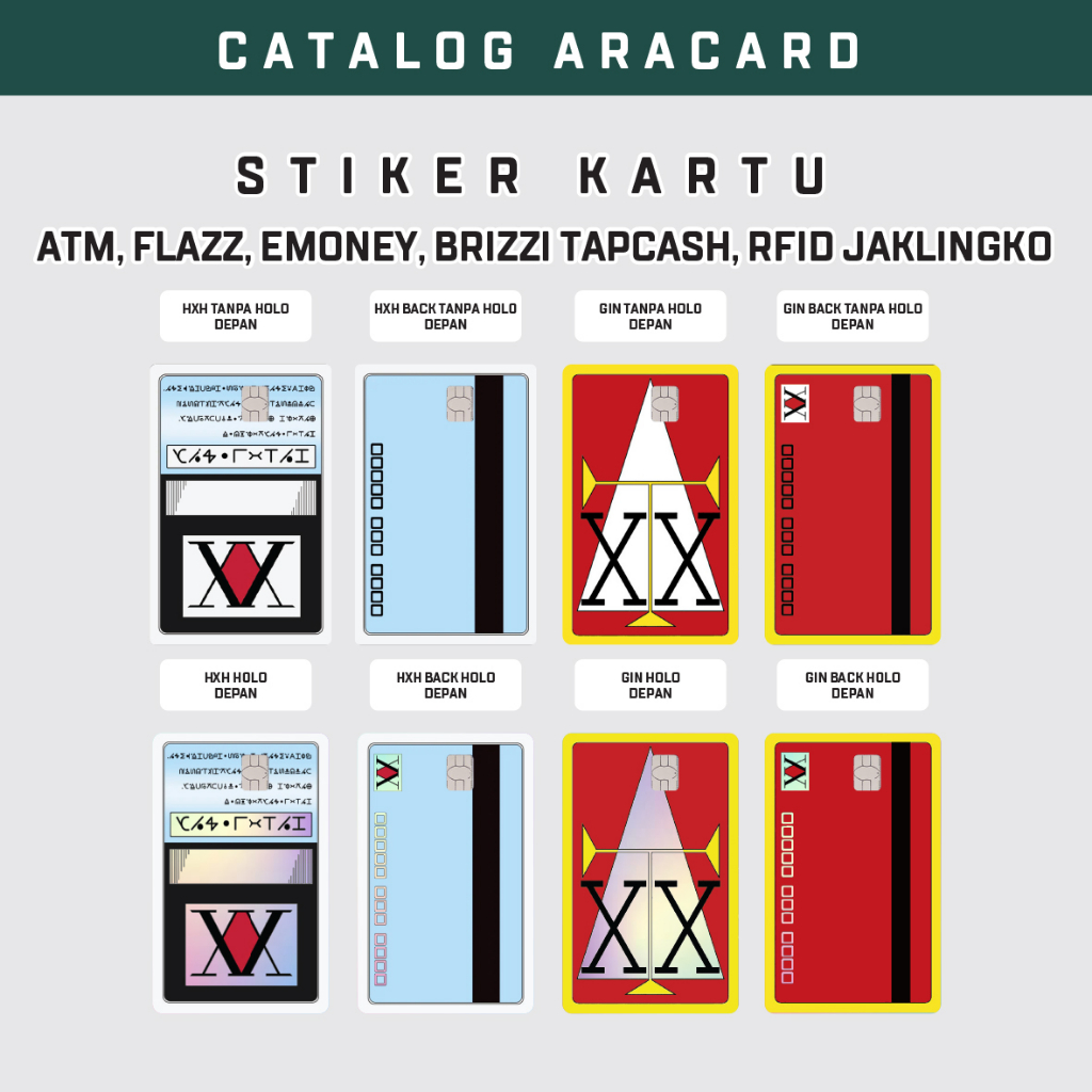 Jual Stiker Sticker Kartu Atm Garskin Skin Card Atm - HUNTER X HUNTER ...