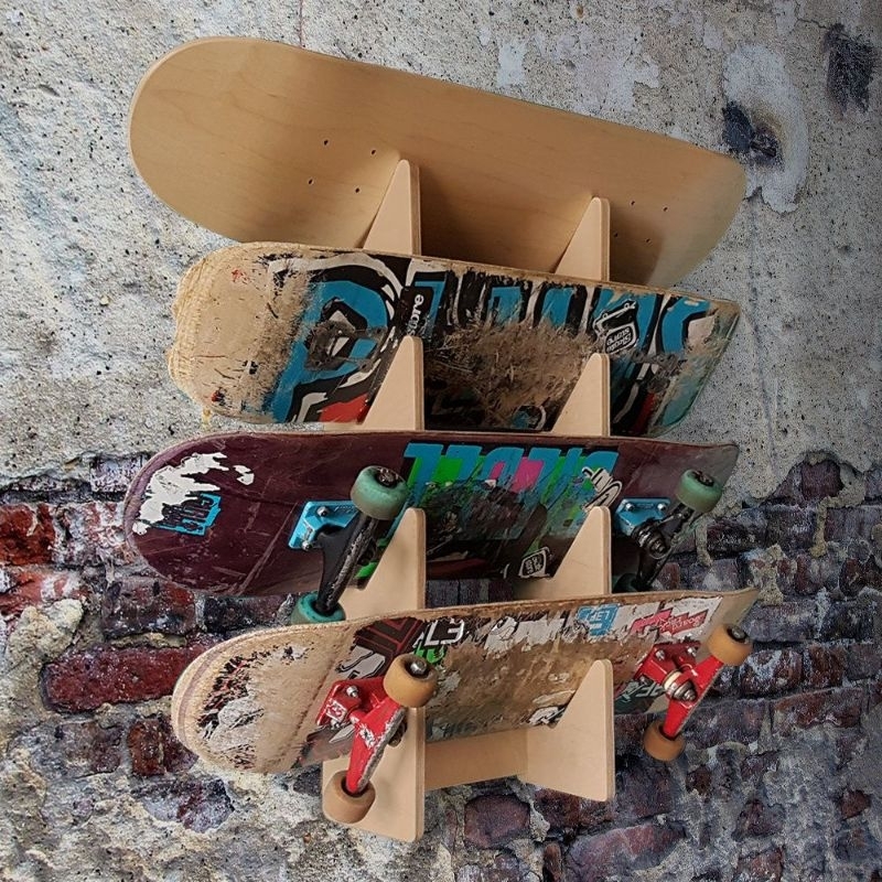 Jual rak gantung tempat penyimpanan skate board dari kayu | Shopee ...