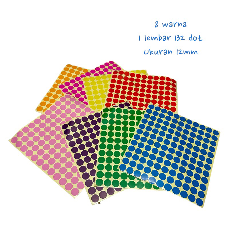 Jual DOT STICKER isi 8 lembar/ stiker dot stiker bintang Sticker Bulat ...