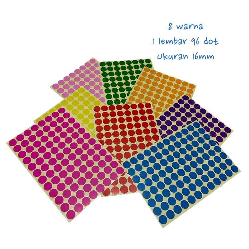 Jual DOT STICKER isi 8 lembar/ stiker dot stiker bintang Sticker Bulat ...