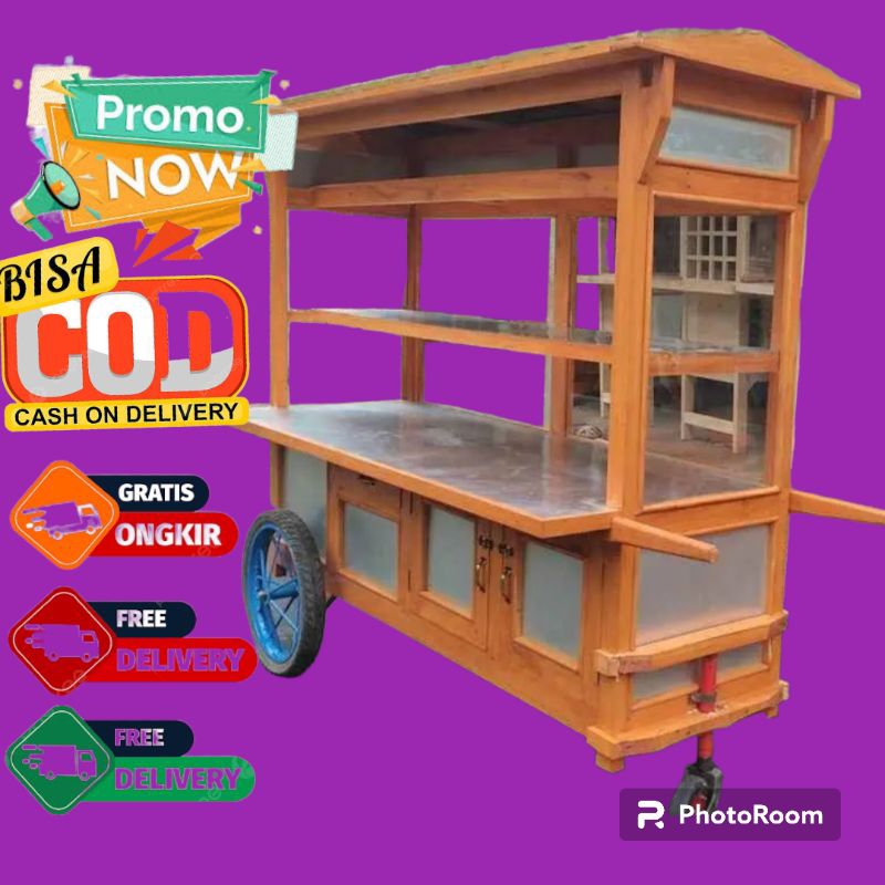 Jual gerobak martabak full kaca roda tiga free ongkir | Shopee Indonesia