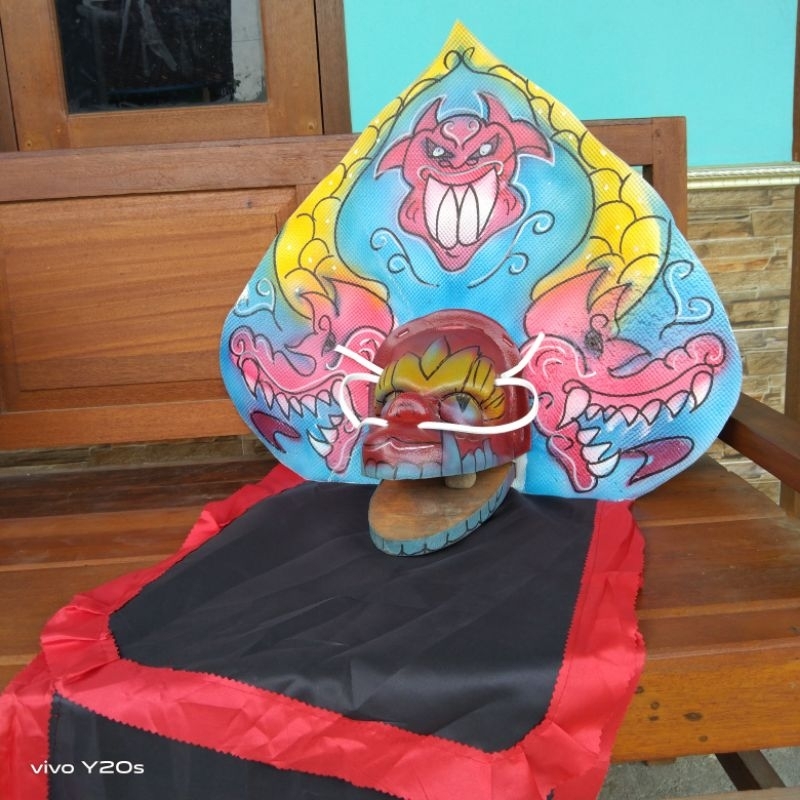 Jual Mainan tradisional barongan caplokan devil jumbo biru kain panjang ...