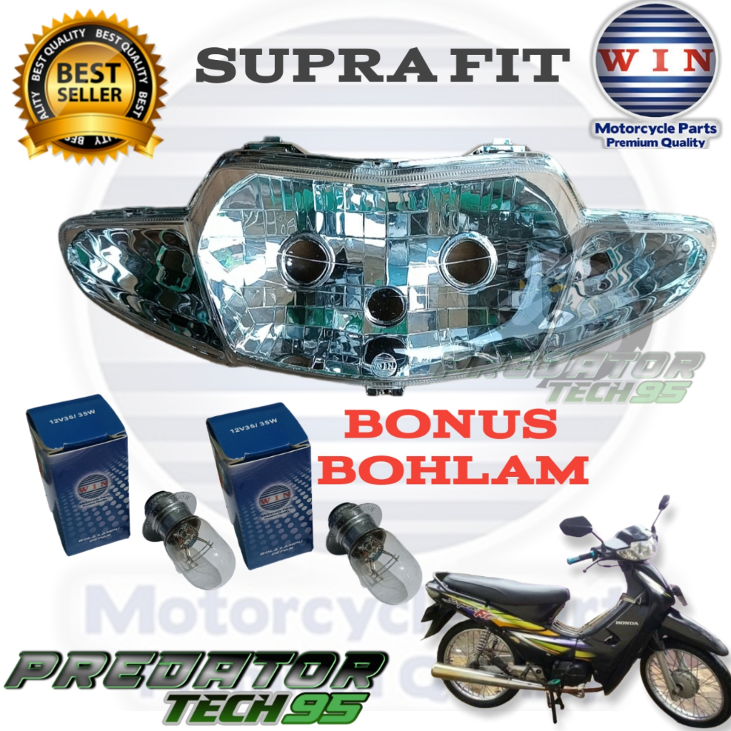 Jual Lampu Depan Reflektor Headlamp Plus Bohlam Honda Supra fit lama ...