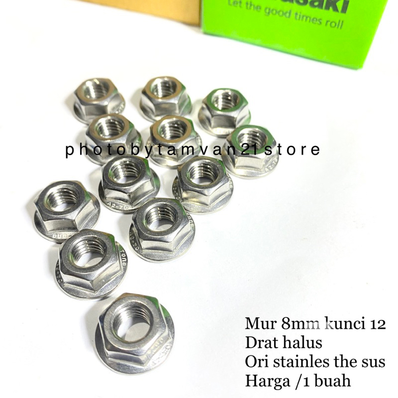 Jual MUR STAINLES M8 KUNCI 12 MUR NAPGEAR MUR RANGKA MUR STELAN RANTAI ...