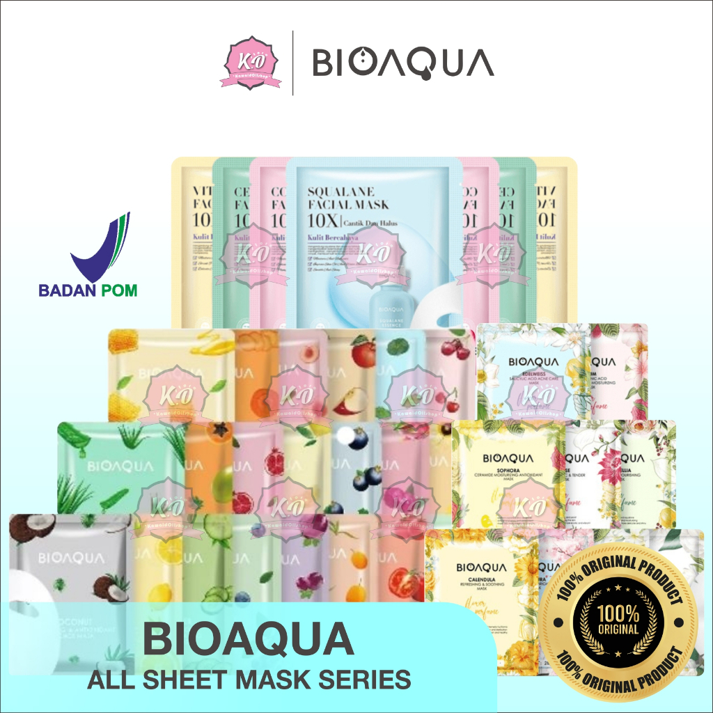 Jual BIOAQUA Sheet mask Series 10X Effect Whitening/Anti Aging/Repair ...