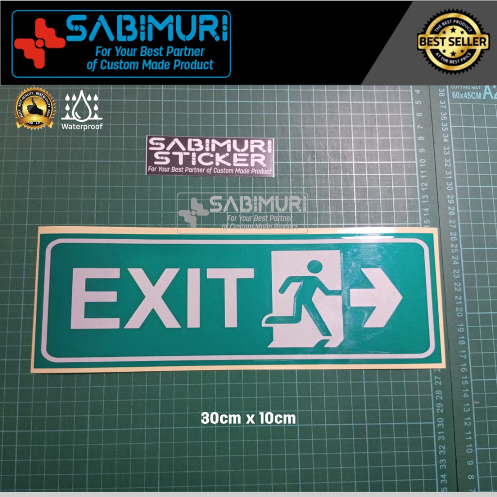 Jual Cutting Sticker Stiker Sign Board Exit Keluar | Shopee Indonesia