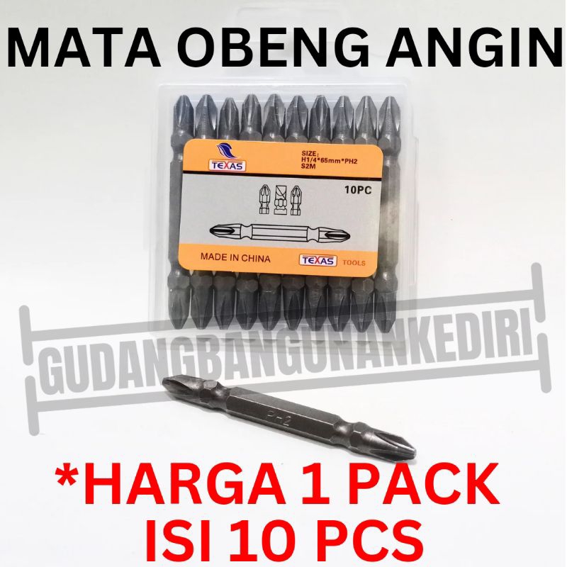 Jual mata obeng angin mata obeng gypsum magnet mesin bor PH2 (+) 1 PACK ...