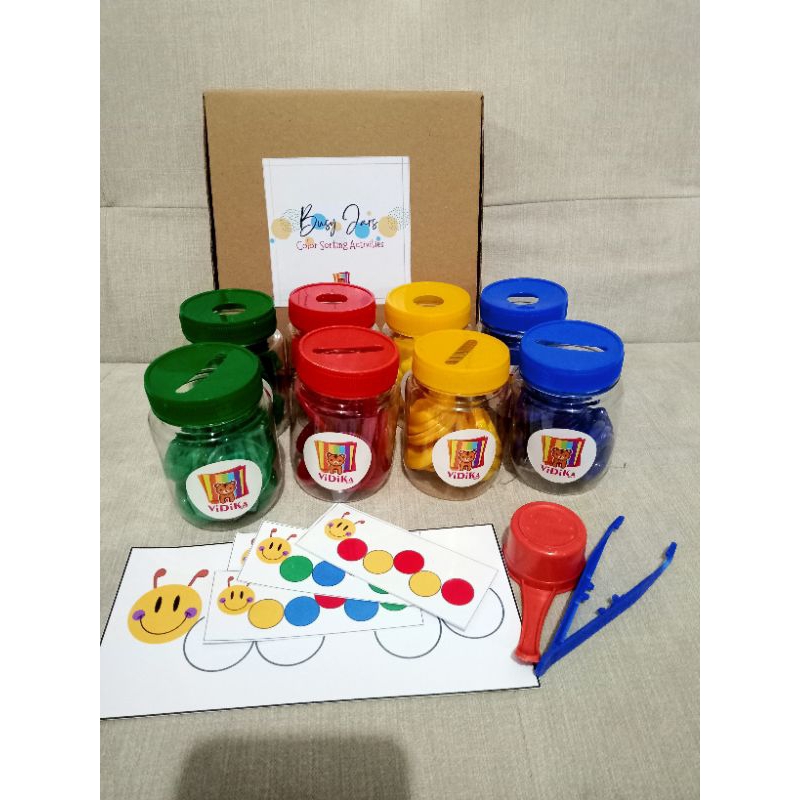 Jual BUSY JAR COLOR SORTING - Montessori - Aktivitas Anak Sortir Warna ...