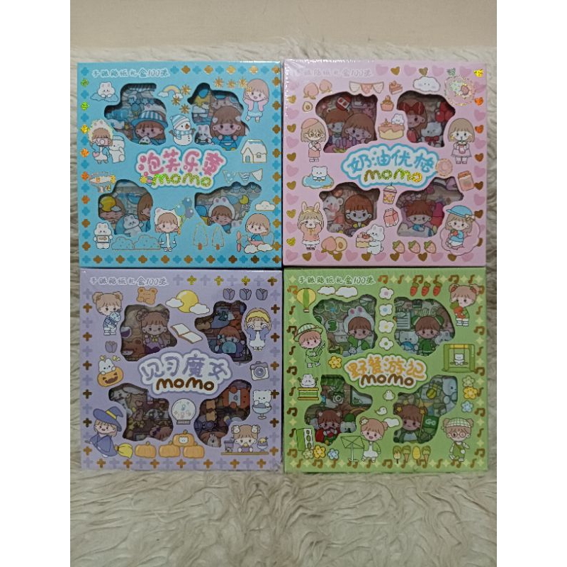 Jual sticker momo/doraemon/sanrio dll kemasan box isi 100 pcs | Shopee ...