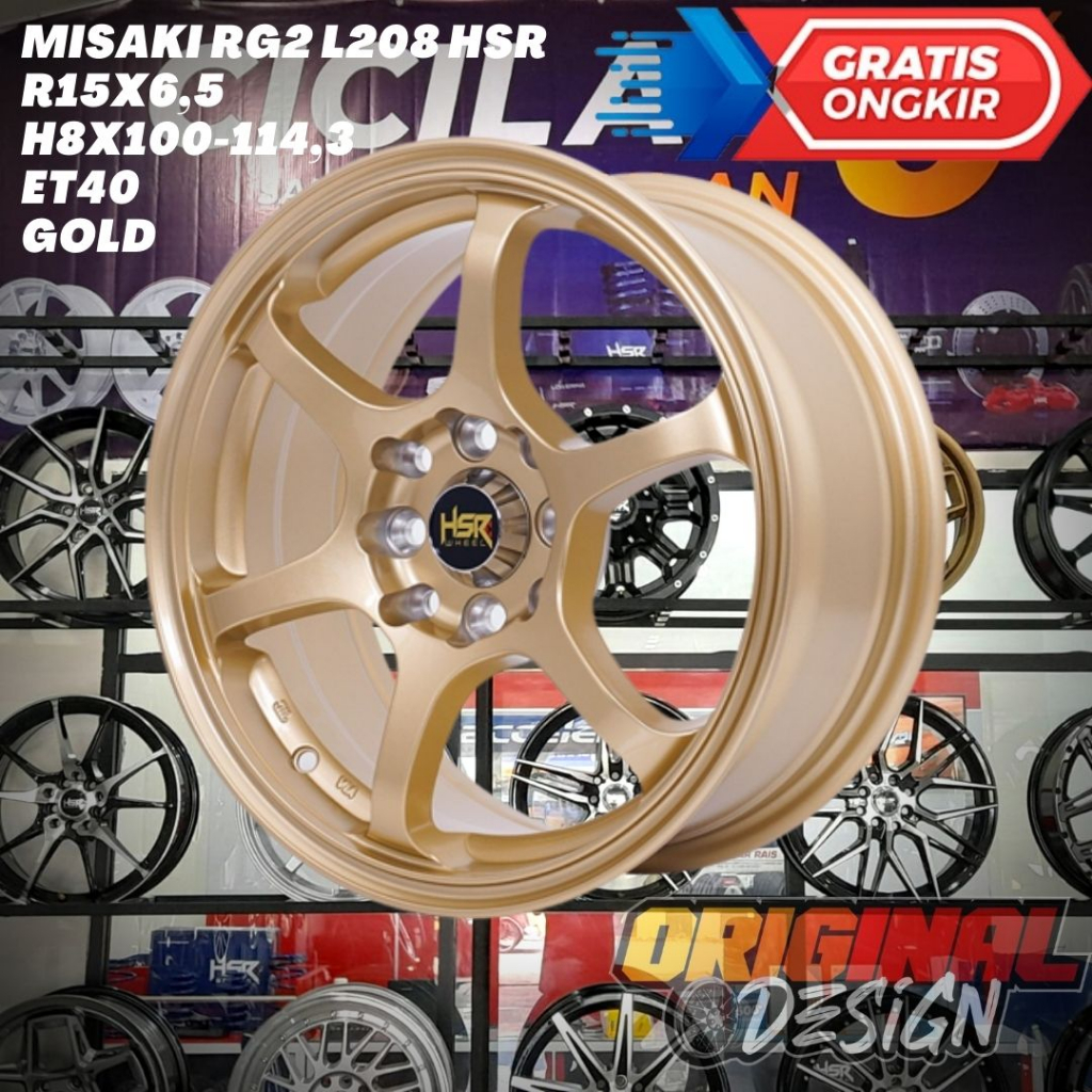 Jual Velg Mobil Ring 15 HSR MISAKI RG2 R15 Lebar 6,5 Lobang 4 ET40 GOLD MURAH | Shopee Indonesia