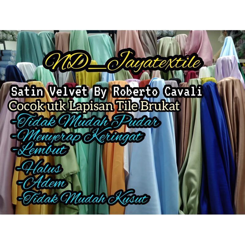Jual Kain Satin Velvet Premium/Satin Velvet/Harga Per 1/2(0.5)mtr ...