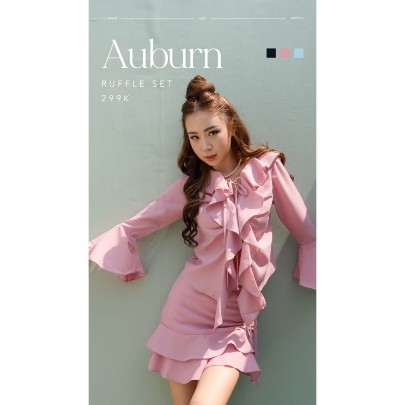 Jual Auburn Ruffle Set Ocha Wear X Shannon Dorothea | Pakaian Setelan ...