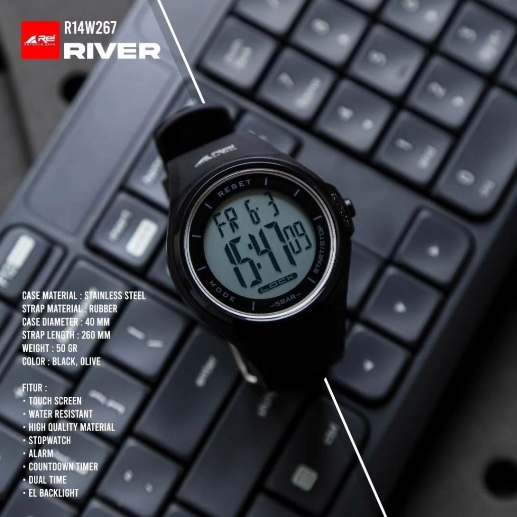 Jual Arei Outdoorgear Jam Tangan Digital Pria River Watch Rei | Shopee ...