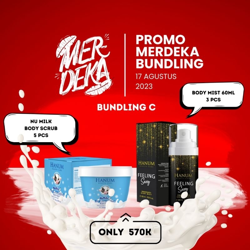 Jual (BUNDLING PROMO) HANUM BEAUTY CARE BODY SCRUB (5 PCS) & BODY MIST ...
