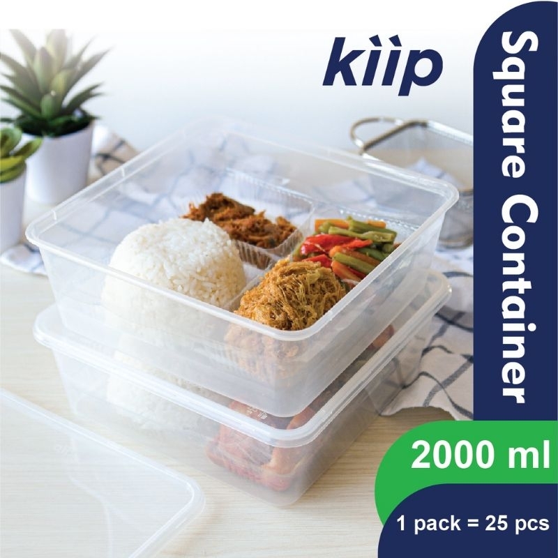 Jual Kiip Thinwall Square 2000ml (1 pack 25pcs) | Shopee Indonesia