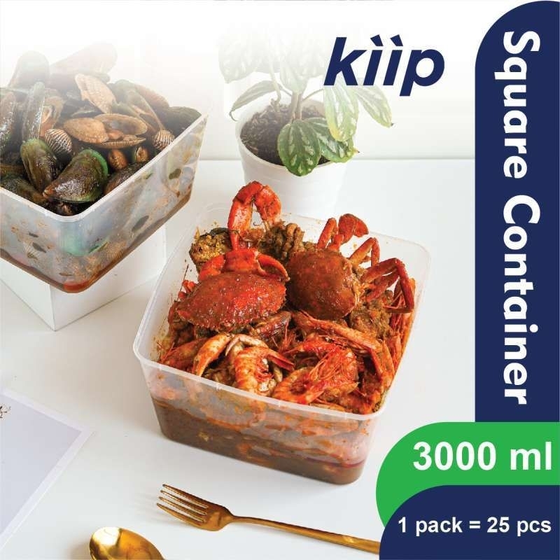 Jual Kiip Thinwall Square 3000ml (1 pack 25pcs) | Shopee Indonesia