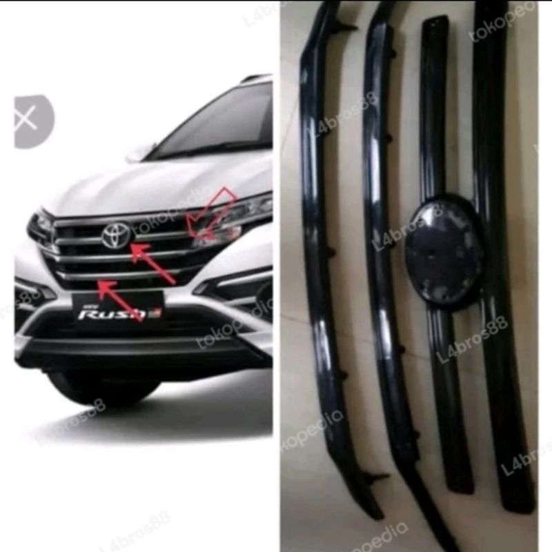 Jual list grill depan rush Terios 2016up original black | Shopee Indonesia