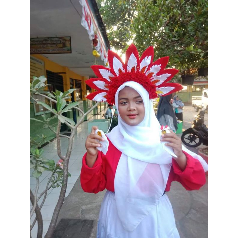 Jual bando merah putih bando karnaval/ mahkota karnaval / bandana 17 ...