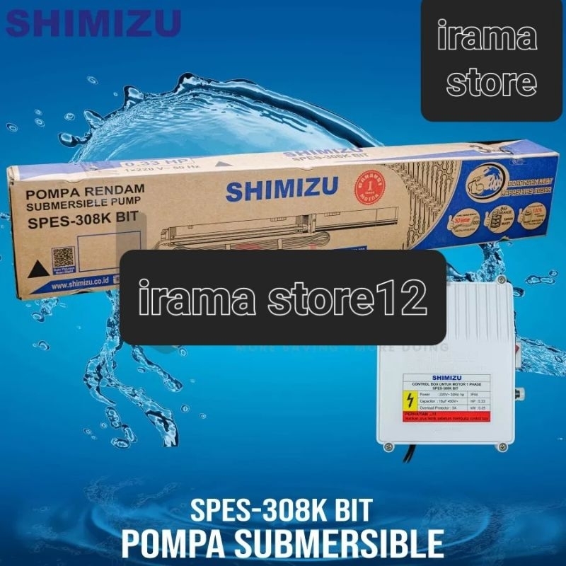 Jual POMPA AIR SATELIT SHIMIZU SPES-308K BIT 0.33 HP + KABEL /POMPA SUBMERSIBLE 1/3 HP 3 INCH ...