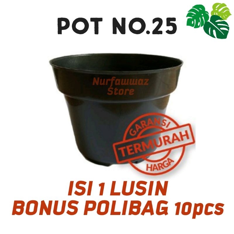 Jual Pot bunga ukuran 25 paket isi 1 lusin BONUS POLIBAG 10pcs | Shopee ...