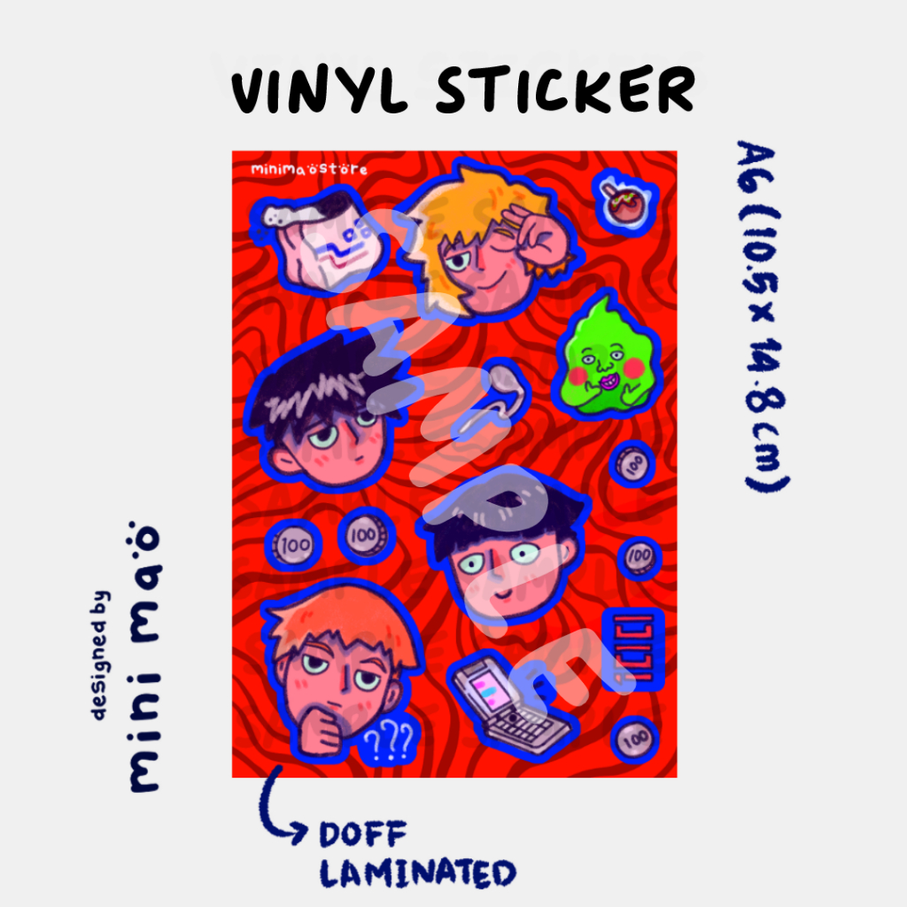 Jual Mob Pyscho 100 Sticker Sheet A6 (Vinyl) | Shopee Indonesia