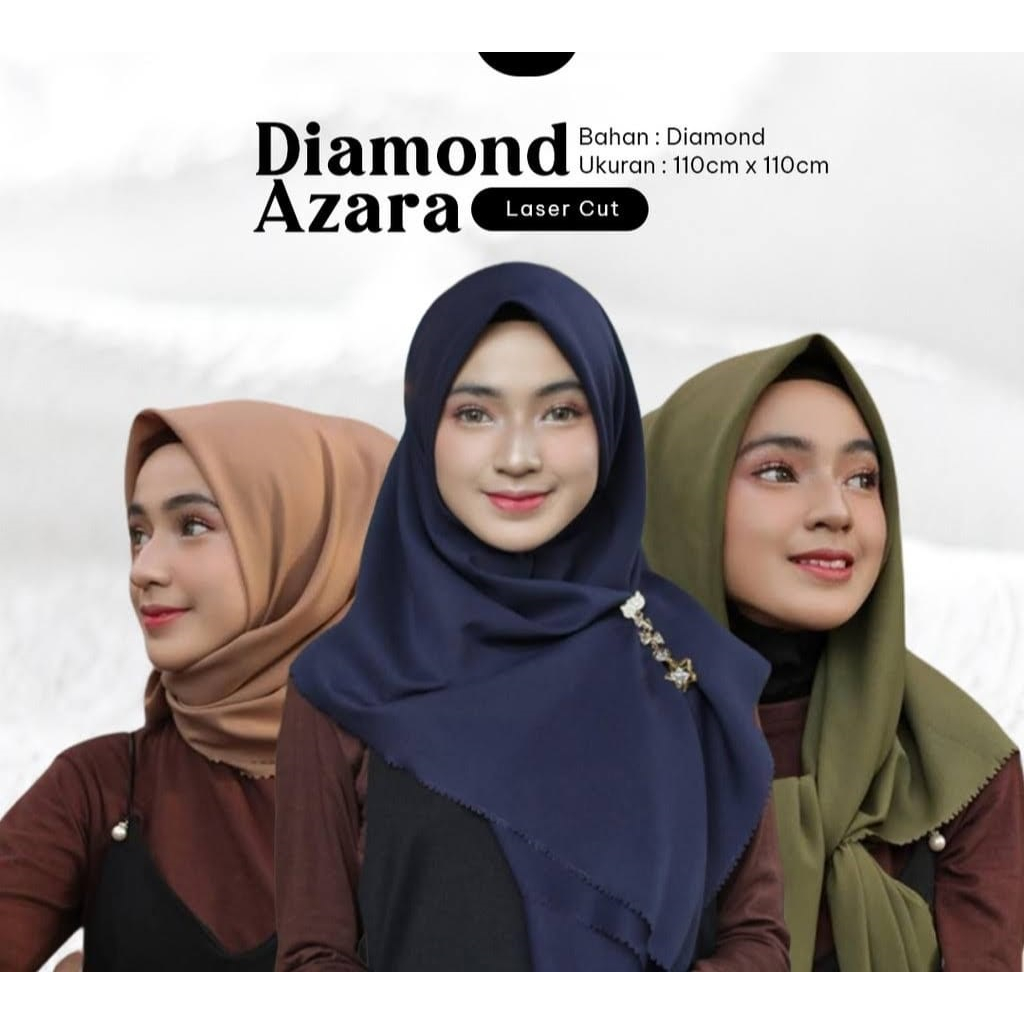 Jual Hijab Segi Empat Azara Diamond Crepe Metal Logo Laser Cut | Shopee ...