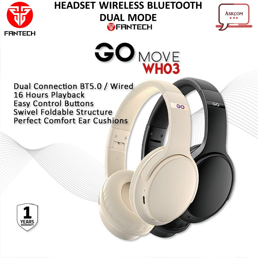 Jual Fantech GO MOVE WH03 Headset Wireless Bluetooth Dual Mode ...