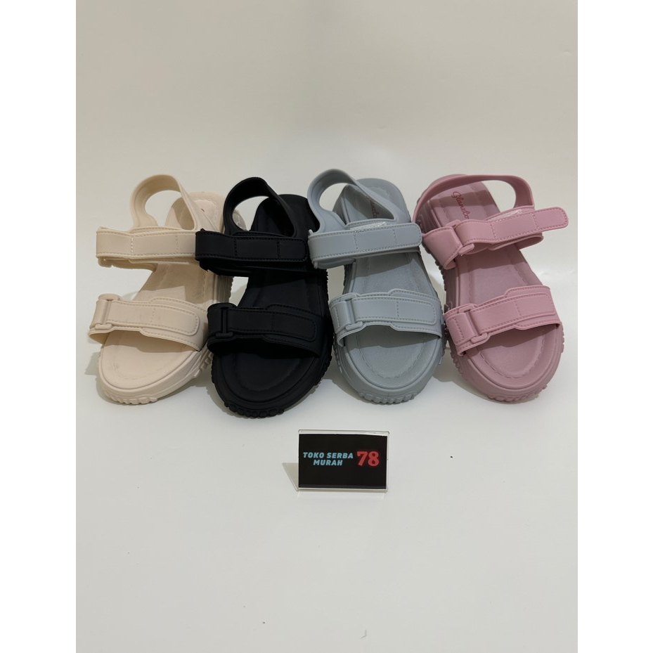 Jual (2010-GL1) Sandal Selop Velcro Strap Wanita Korean Style Kekininan ...