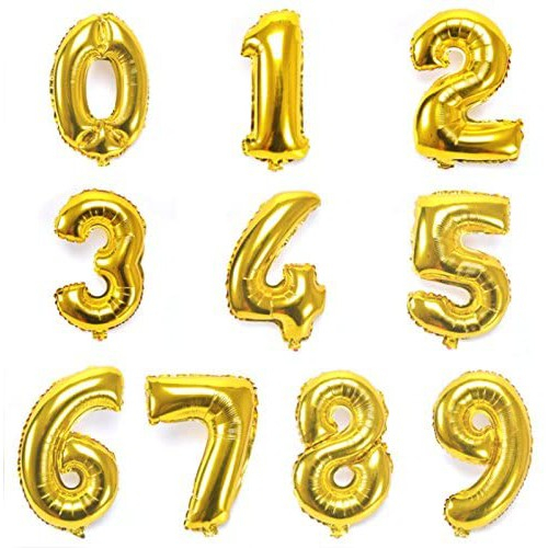 Jual Balon Foil Angka Gold 40 cm / Balon Ulang Tahun Angka Perlengkapan ...