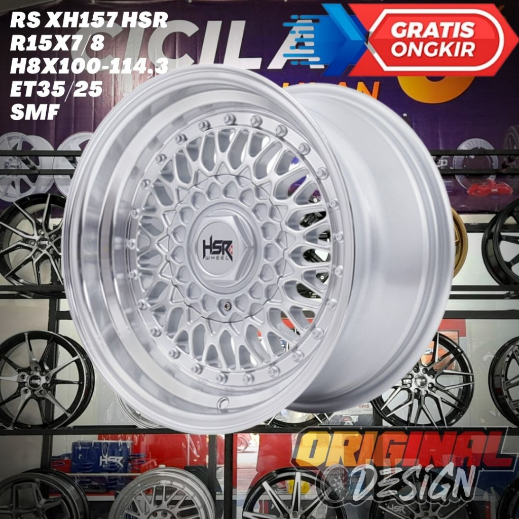 Jual Velg Mobil Ring 15 HSR RS R15 Lebar 7/8 Lobang 4 ET35/25 Silver Polish | Shopee Indonesia