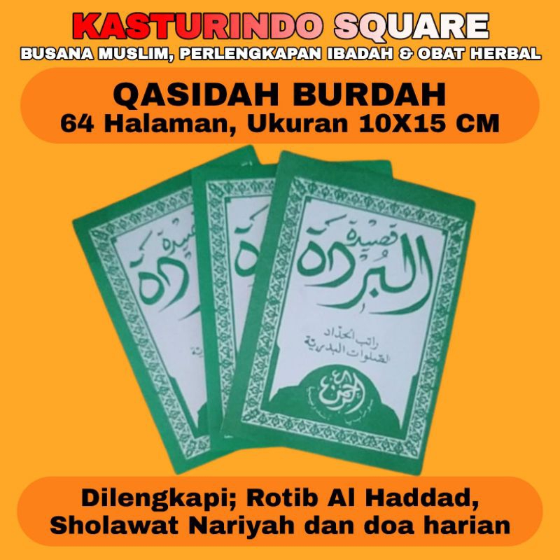 Jual Buku Kitab Qasidah Burdah Dilengkapi Rotib Al Haddad | Shopee ...